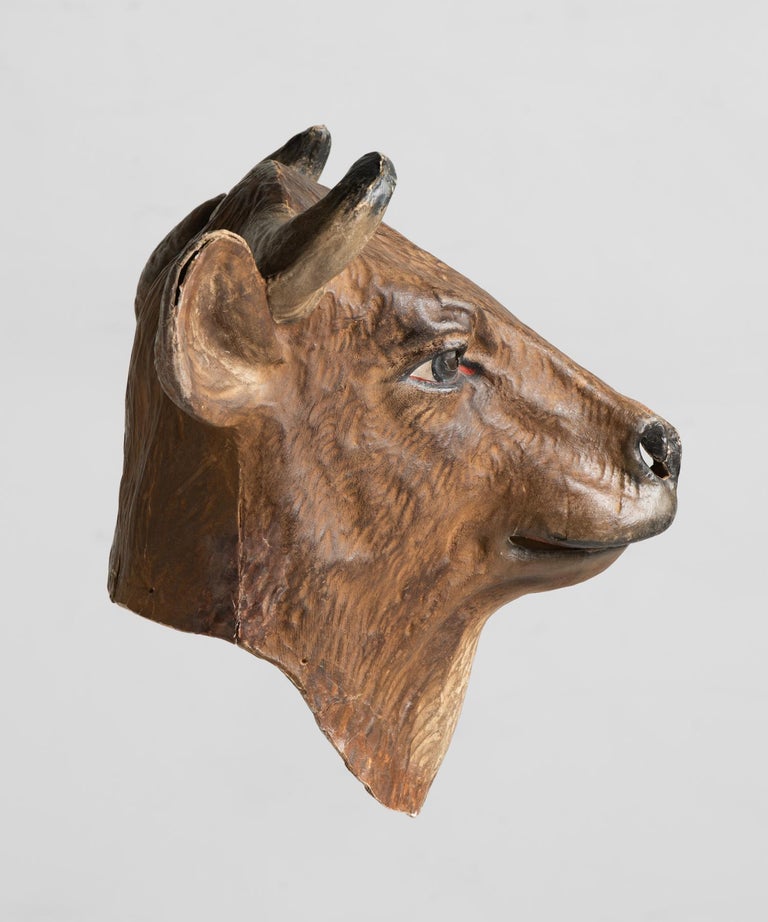 Papier Mâché Cows Head, England, circa 1910 at 1stDibs | paper mache ...