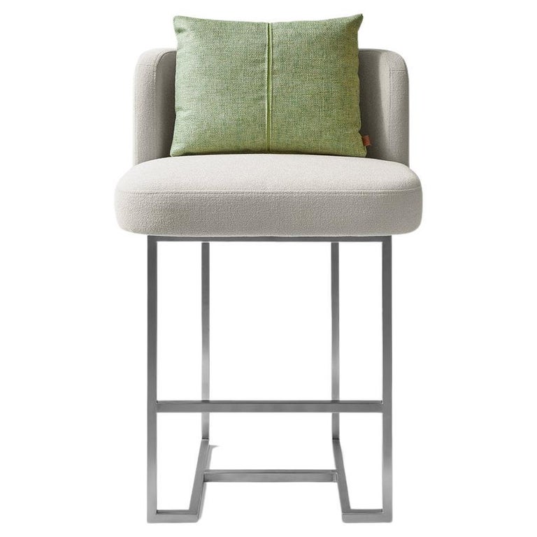 Papillonne Armless Matt Chrome Bar Chair For Sale at 1stDibs