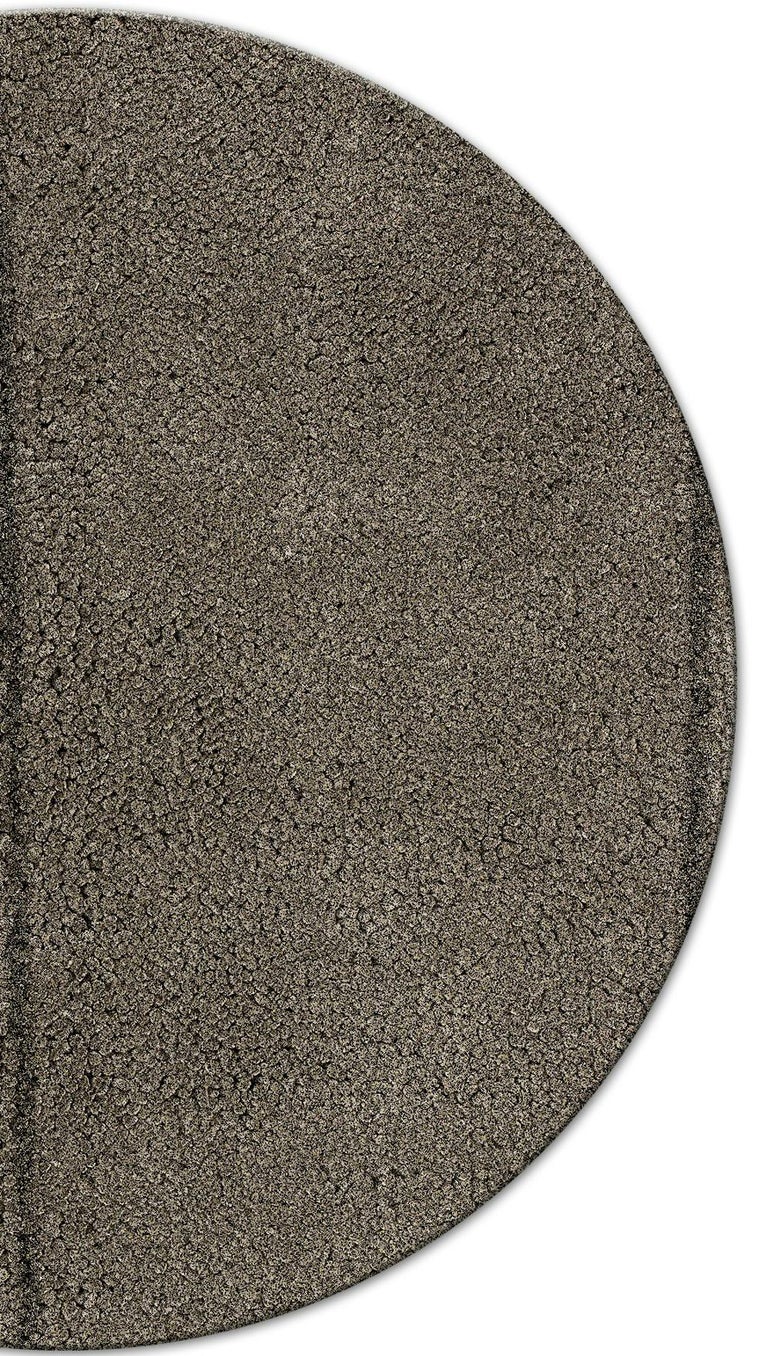 Papua Circular Hand-Knotted Dyed Wool Rug ii in Brown Gradient For Sale ...