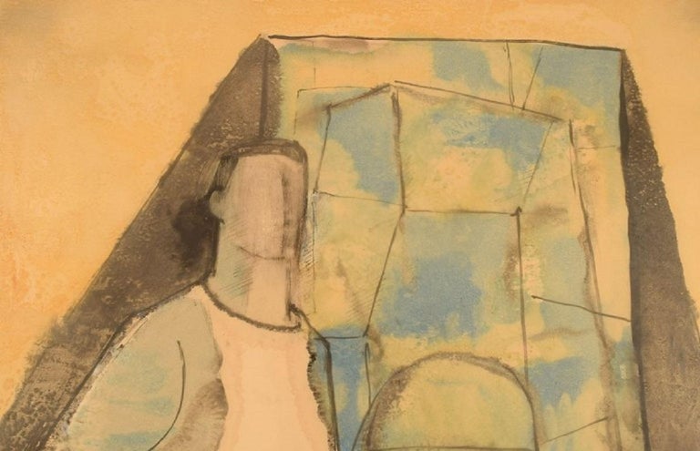 Pär Lindblad, Swedish artist. Watercolor on paper. Composition with ...
