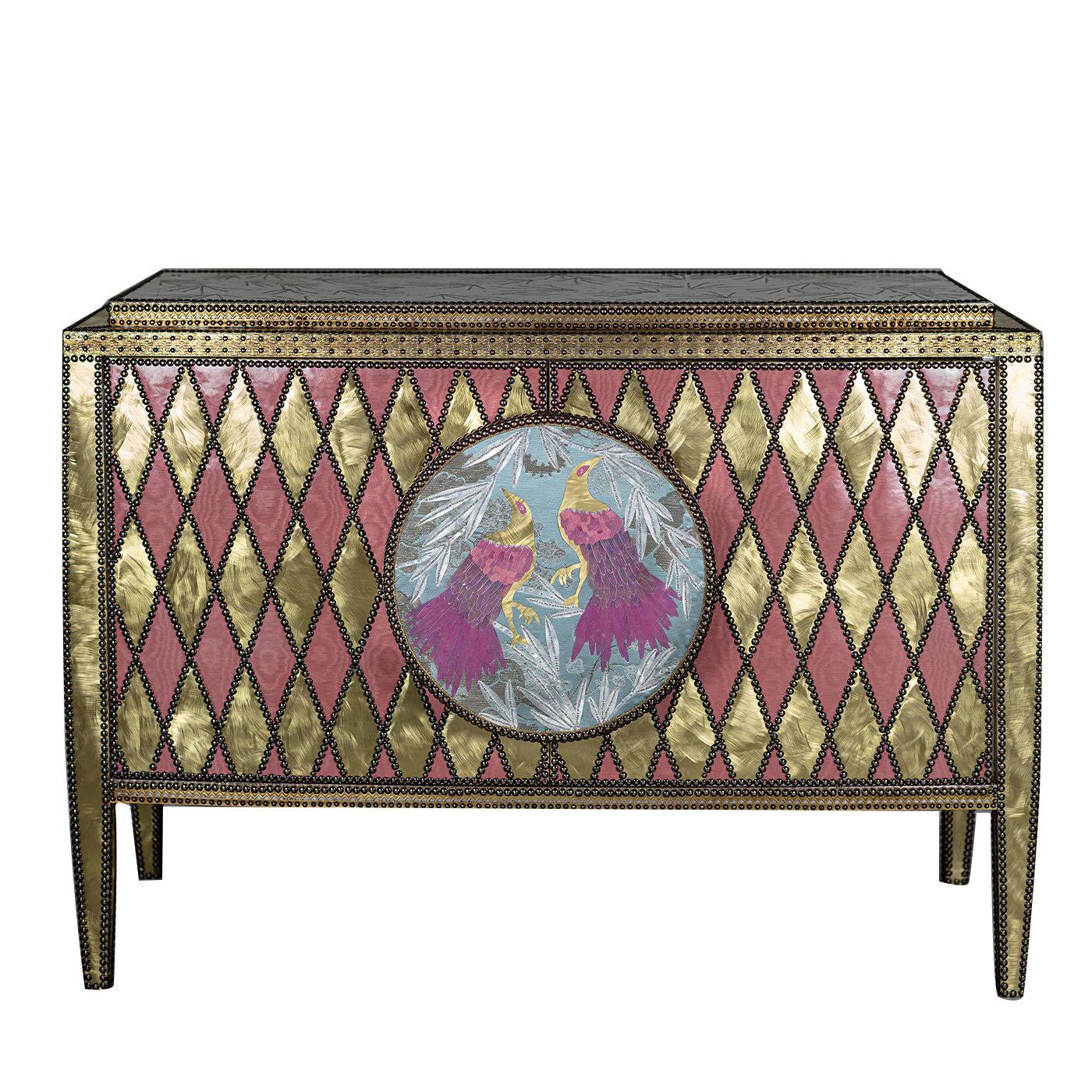 Paradisea Decorated Wood Console For Sale at 1stDibs