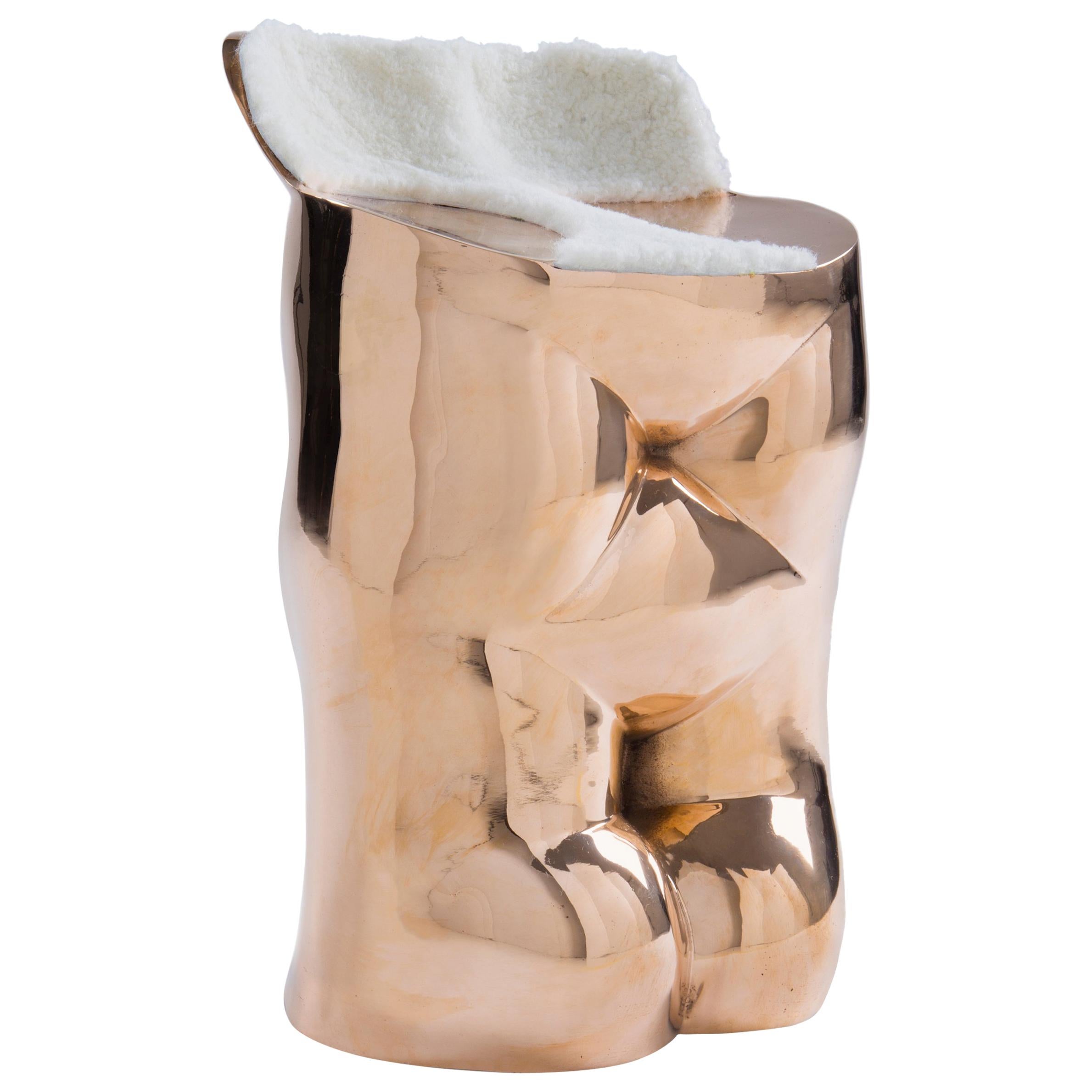 Paradisoterrestre Fausto Armchair in Bronze and Sheepskin by Novello ...