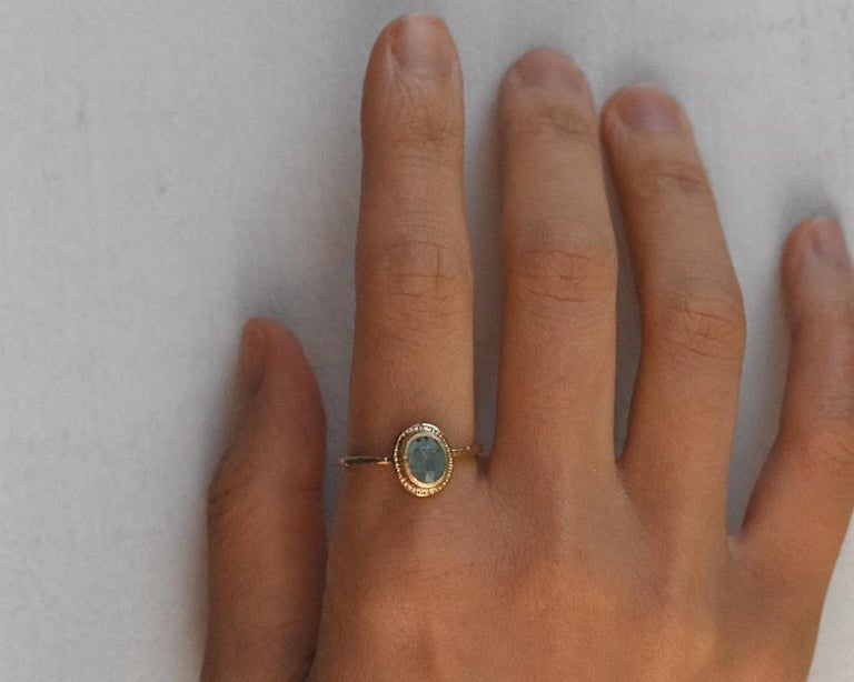 Paraiba Tourmaline 14k Gold Ring with Muse Figure by Franny E For Sale ...