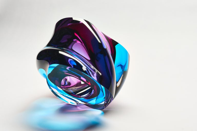 Parallax, Abstract Glass Sculpture Centerpiece by Tim Rawlinson For ...