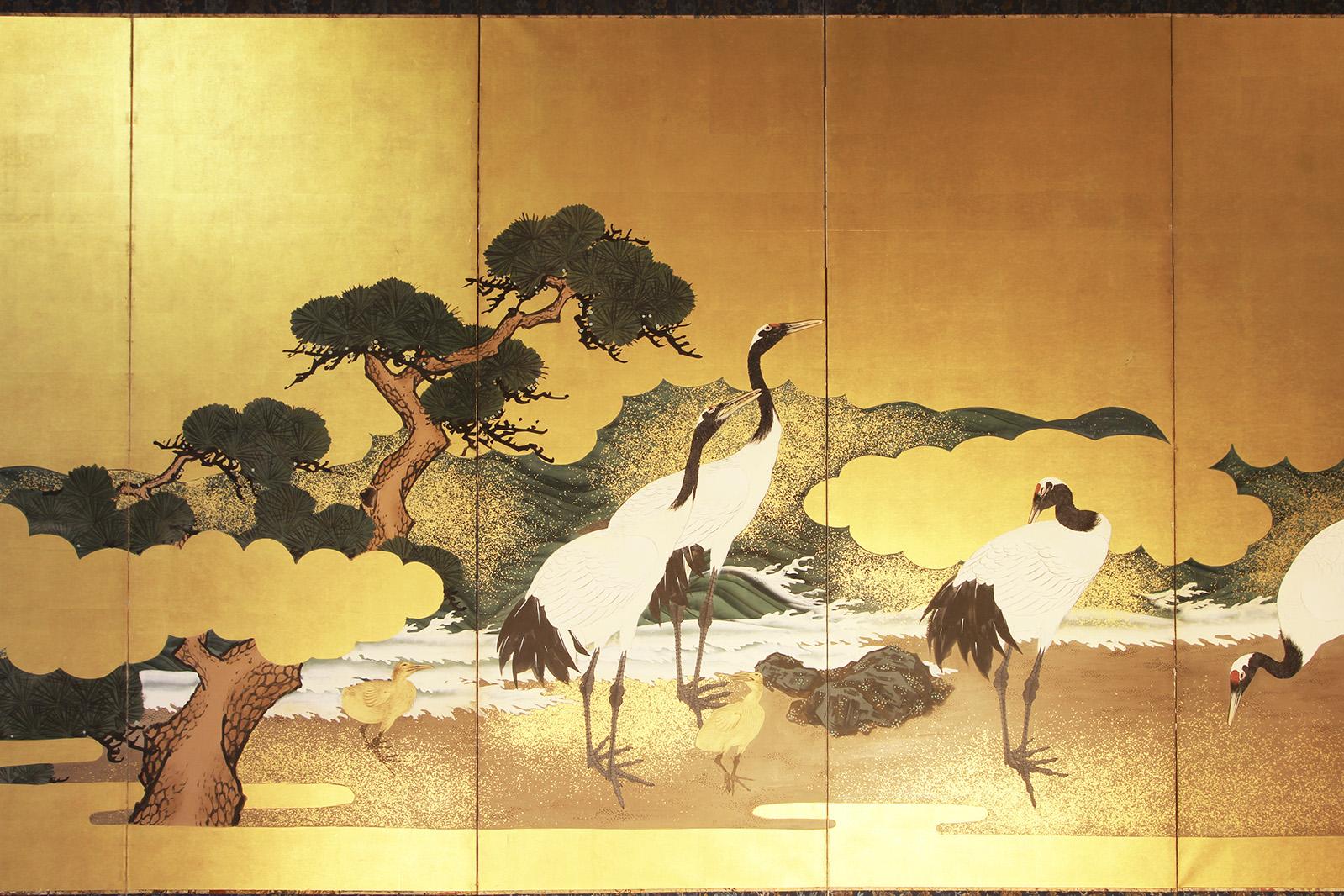 Japanese gold leaf screen For Sale at 1stDibs