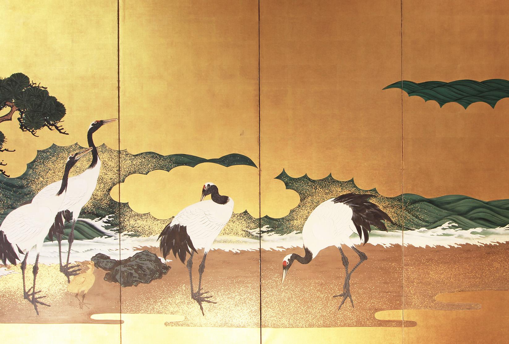 Japanese gold leaf screen For Sale at 1stDibs