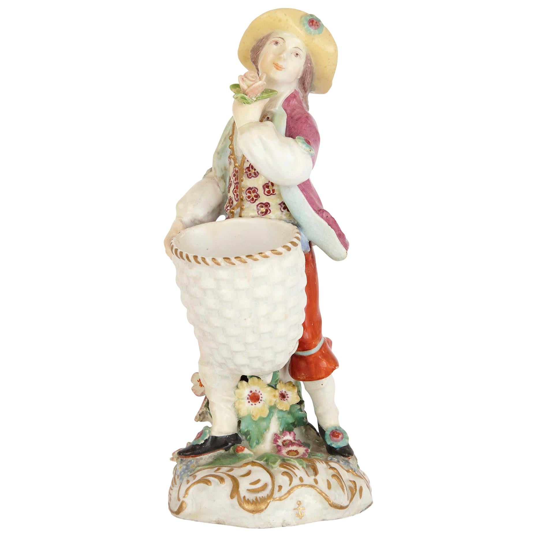 Parcel-Gilt 18th Century Chelsea Porcelain Figure at 1stDibs