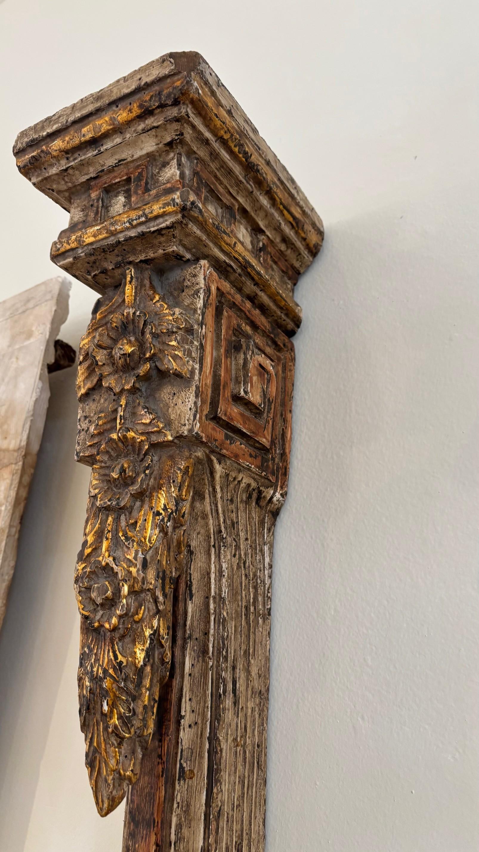 Parcel Gilt and Paint Heavily Distressed Neoclassical Sconce For Sale ...