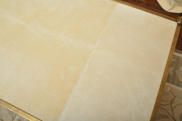 Parchment and Brass Two-Tier Coffee Table at 1stDibs