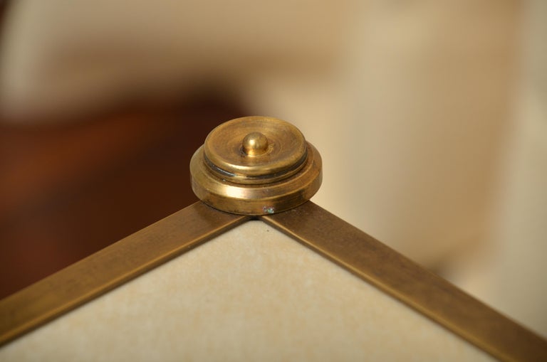 Parchment and Brass Two-Tier Coffee Table at 1stDibs