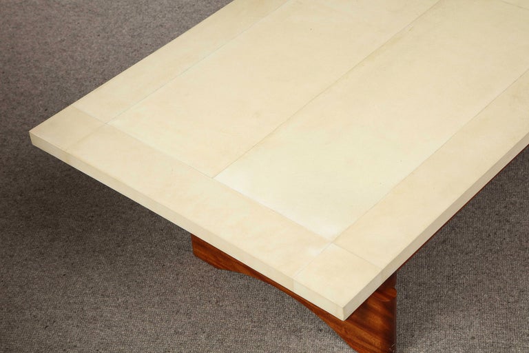Parchment and Walnut Coffee Table For Sale at 1stDibs