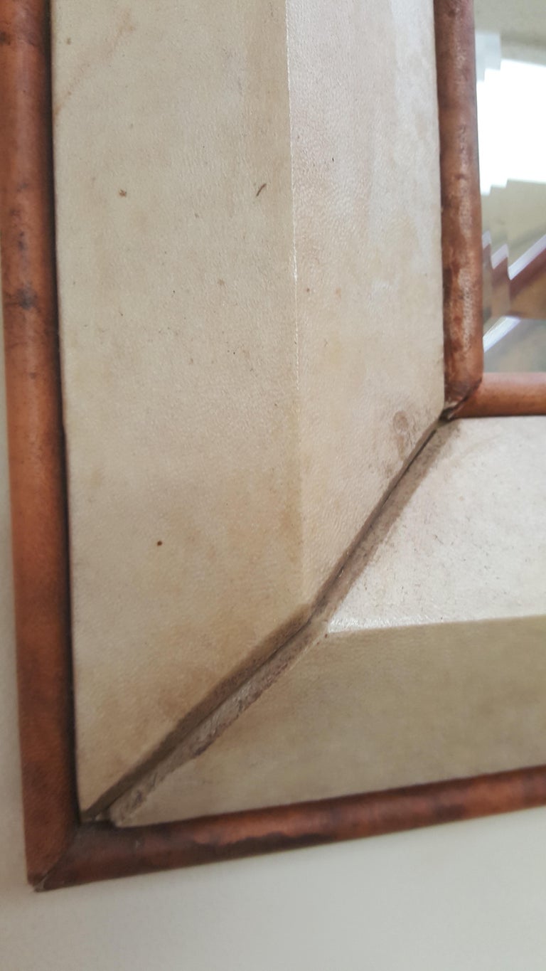 Parchment Art Deco Style Mirror For Sale at 1stDibs