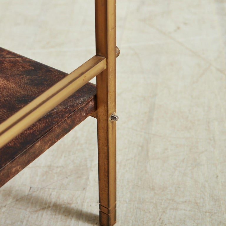 Parchment + Brass Side Table in the Style of Aldo Tura, Italy 20th ...