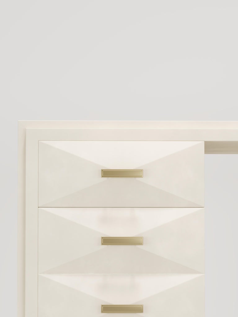 Parchment Desk with Bronze-Patina Brass Details by R&Y Augousti For ...