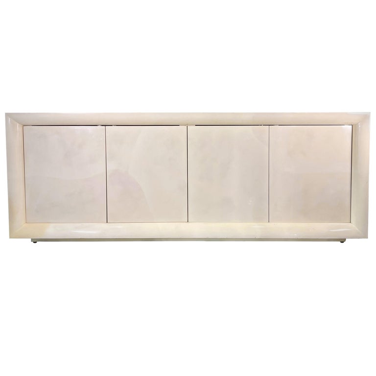 Parchment Lacquered Sideboard at 1stDibs