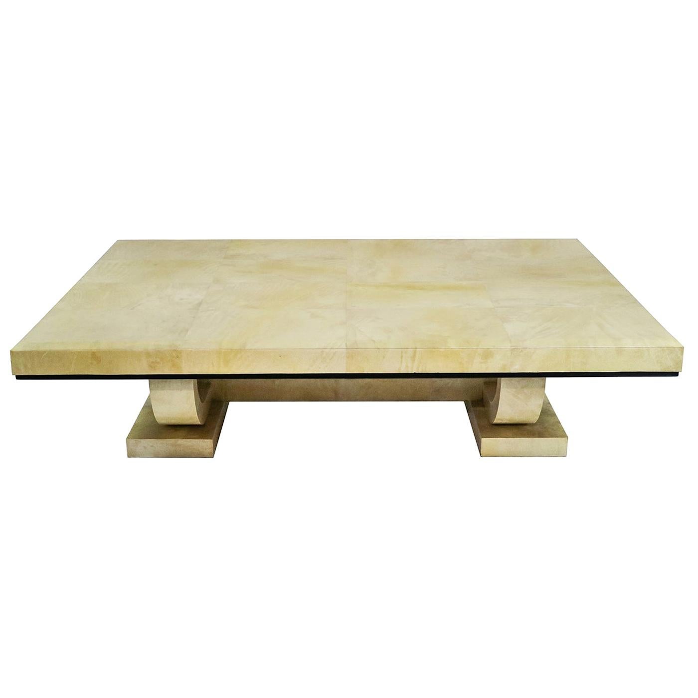 Modern Parchment Top Coffee Table For Sale at 1stDibs