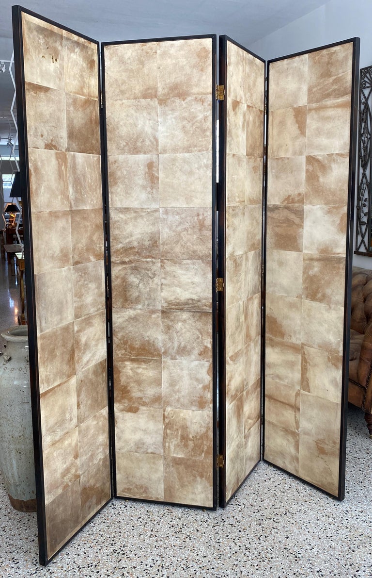 Parchment Screen in the Style of Jean Michel Frank at 1stDibs