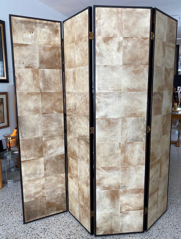 Parchment Screen in the Style of Jean Michel Frank at 1stDibs