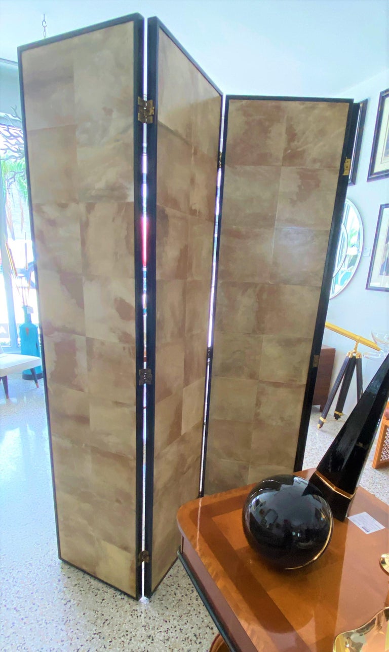 Parchment Screen in the Style of Jean Michel Frank at 1stDibs