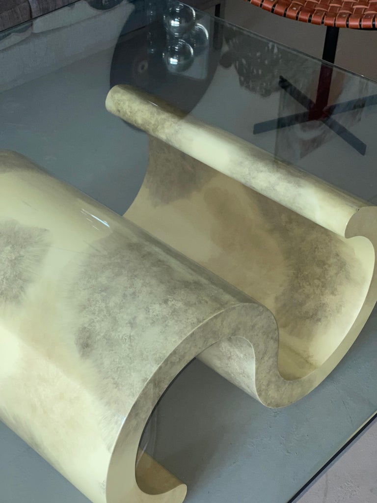 Faux Parchment Scroll Coffee Table For Sale at 1stDibs