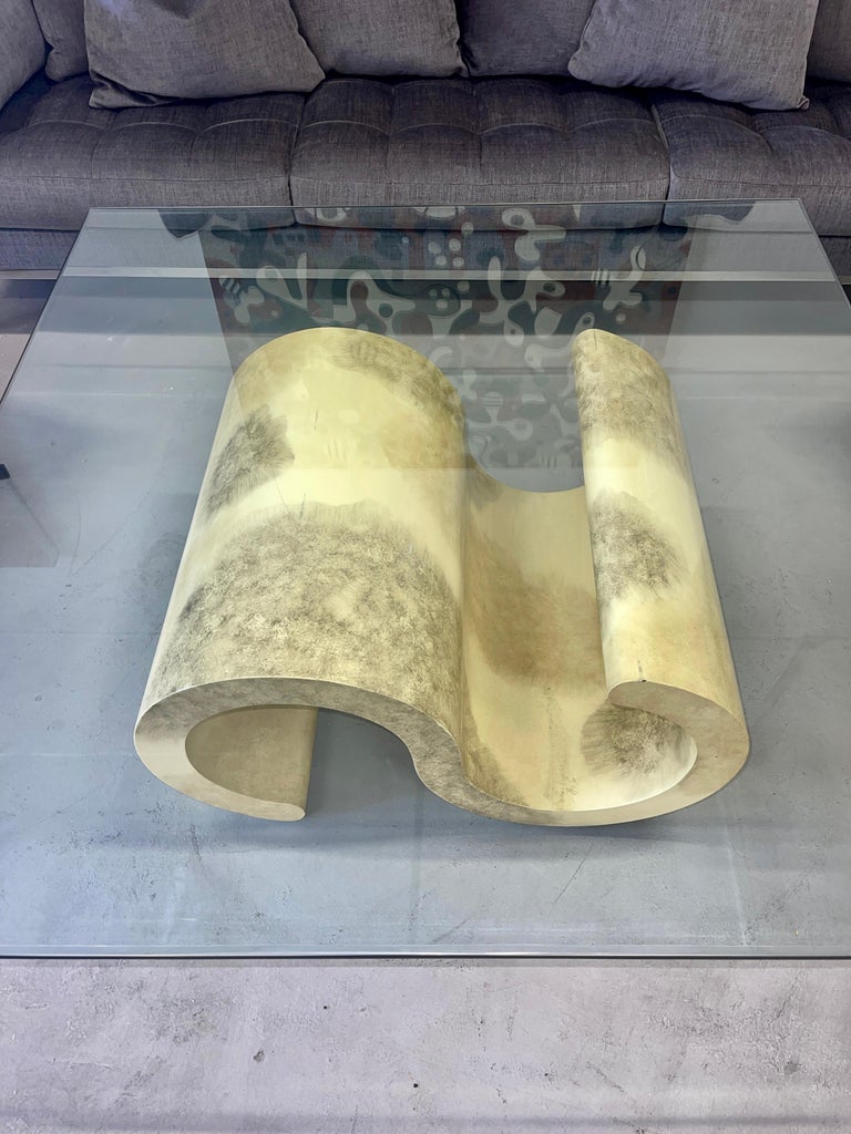 Faux Parchment Scroll Coffee Table For Sale at 1stDibs