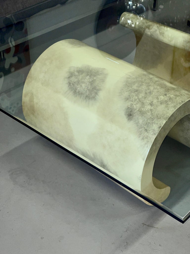 Faux Parchment Scroll Coffee Table For Sale at 1stDibs