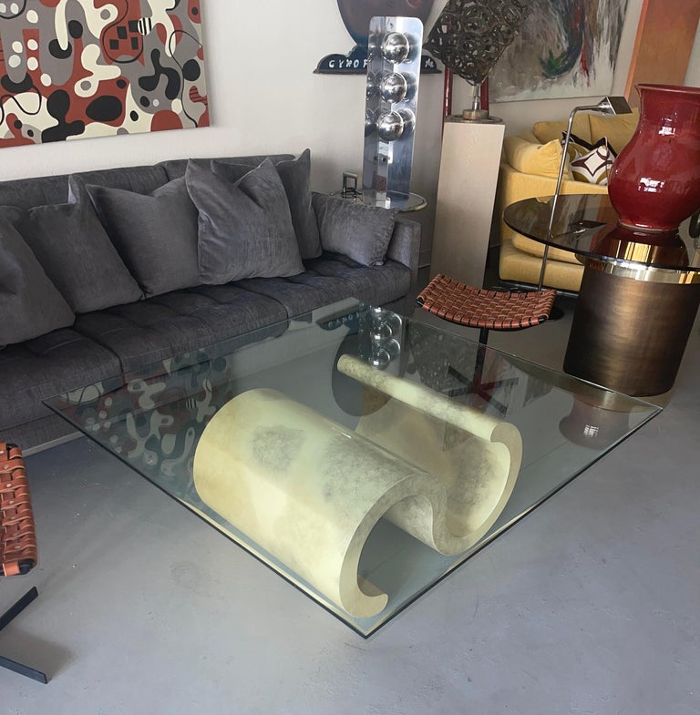Faux Parchment Scroll Coffee Table For Sale at 1stDibs
