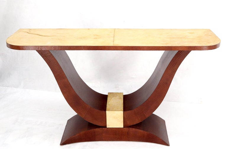 Parchment and Skin Snake Wrapped Console Sofa Table For Sale at 1stDibs