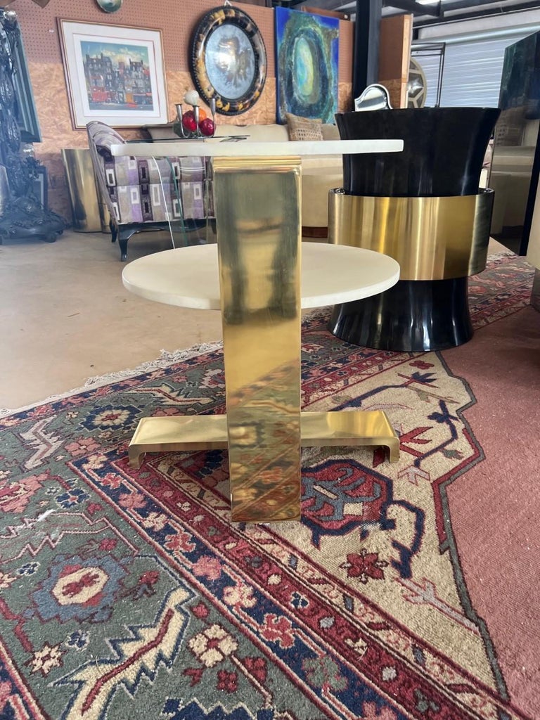 Parchment Two Tiers Side Table For Sale at 1stDibs