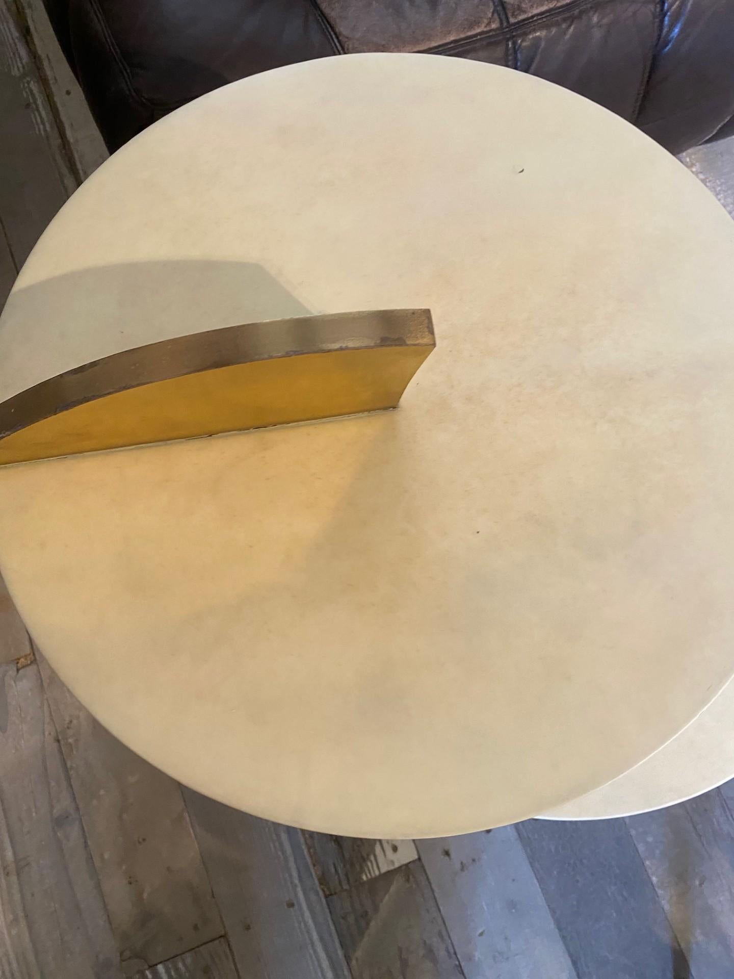 Parchment Two Tiers Side Table For Sale at 1stDibs