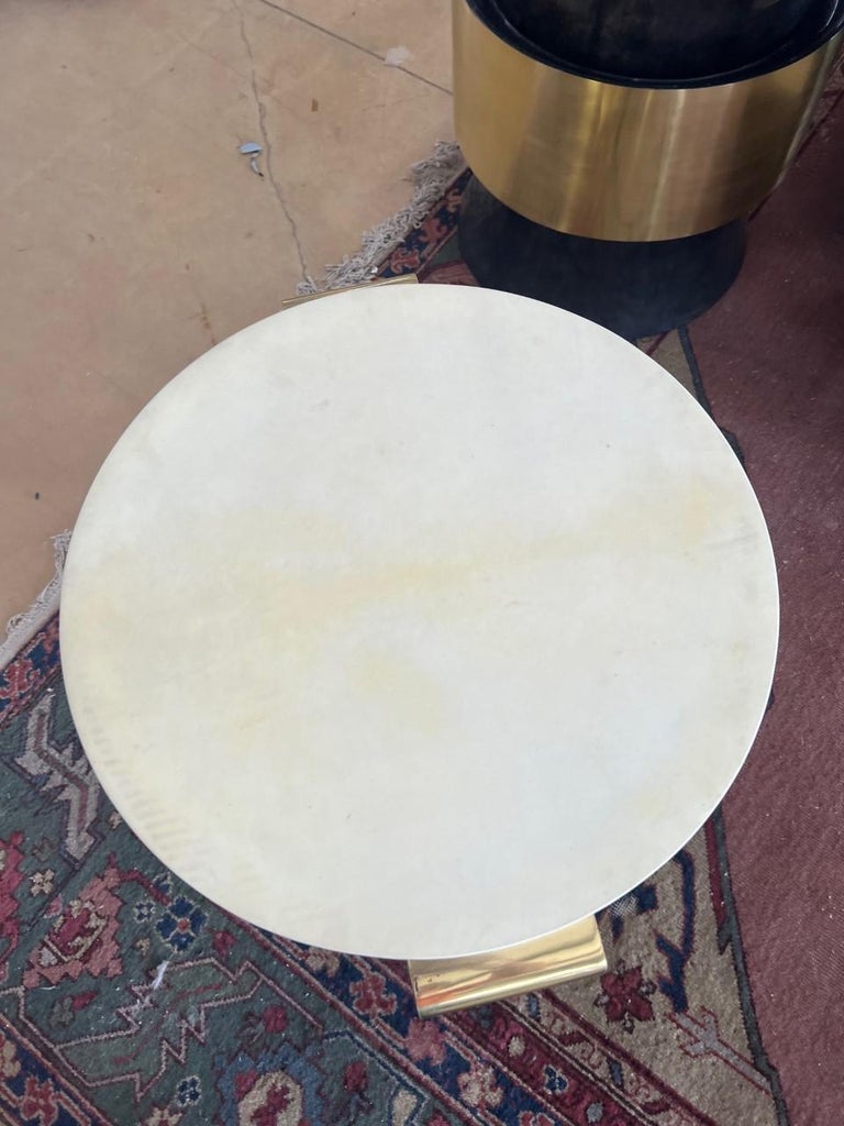 Parchment Two Tiers Side Table For Sale at 1stDibs