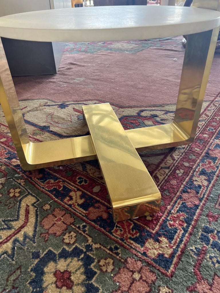 Parchment Two Tiers Side Table For Sale at 1stDibs