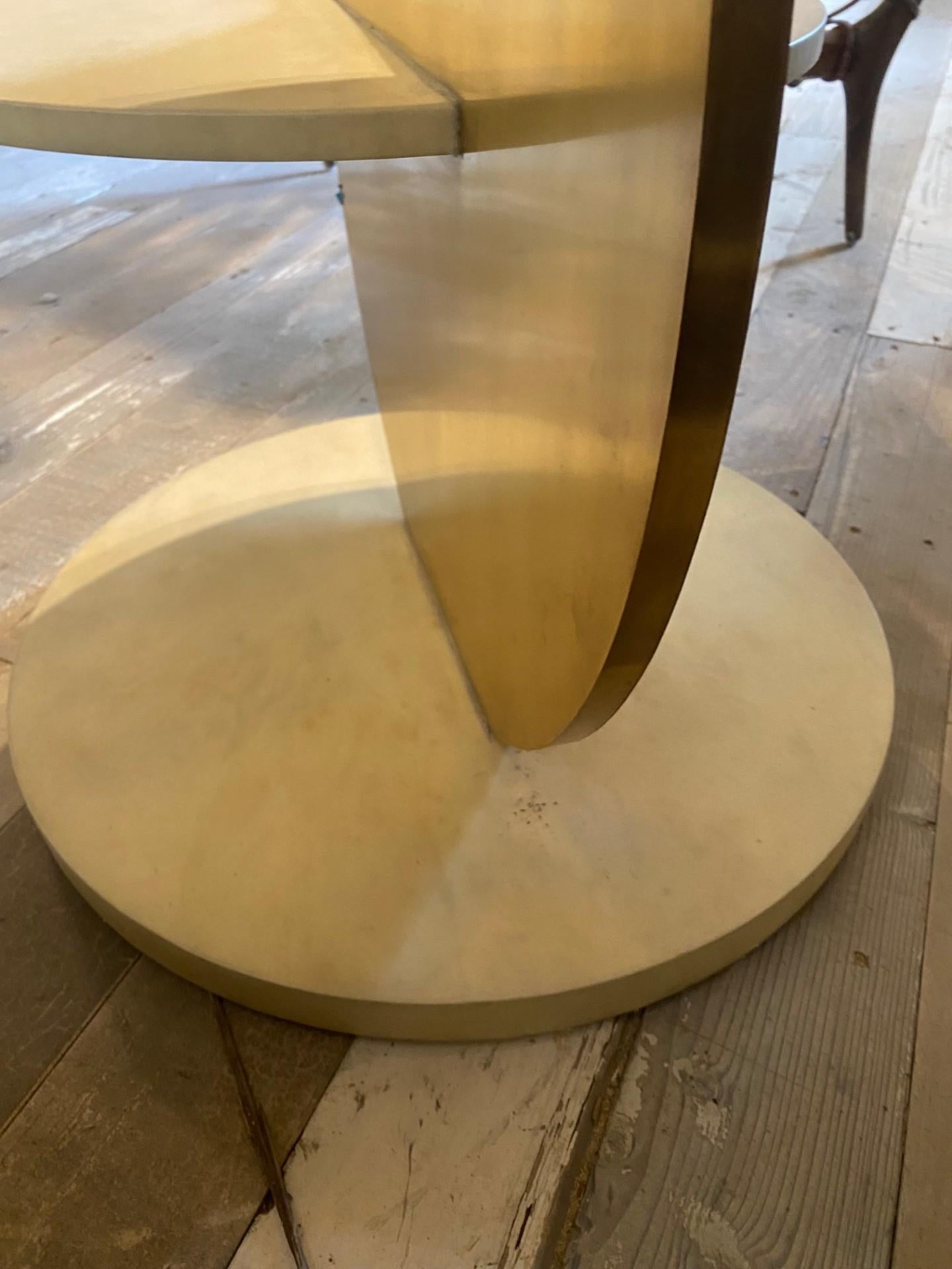 Parchment Two Tiers Side Table For Sale at 1stDibs