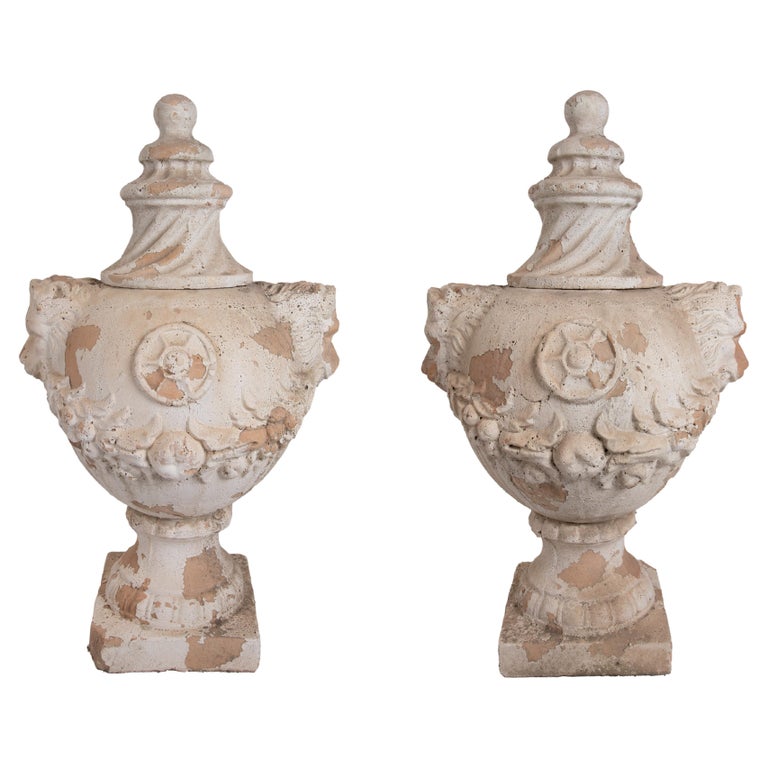 Pareja De Copas De Terracota Natural Con Tapa For Sale at 1stDibs ...
