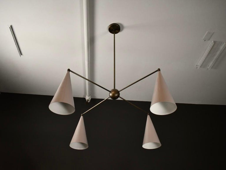 PARI Modern Chandelier in Enamel and Bronze, Handmade by Blueprint ...