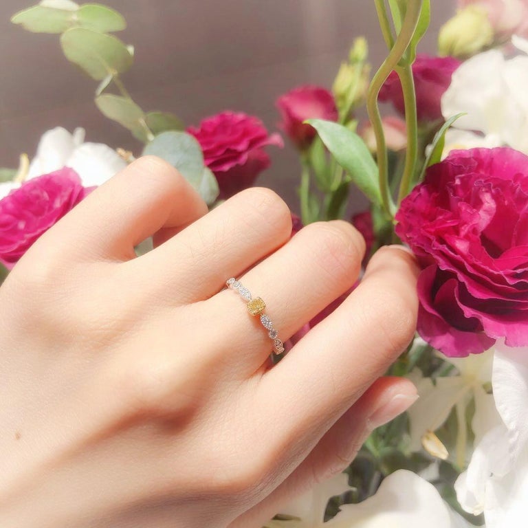 Paris Craft House Yellow Diamond Filigree Band Ring in 18 Karat Gold ...