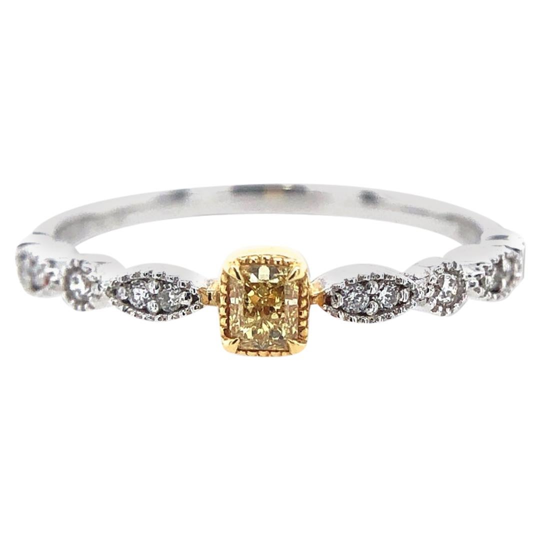 Paris Craft House Yellow Diamond Filigree Band Ring in 18 Karat Gold ...