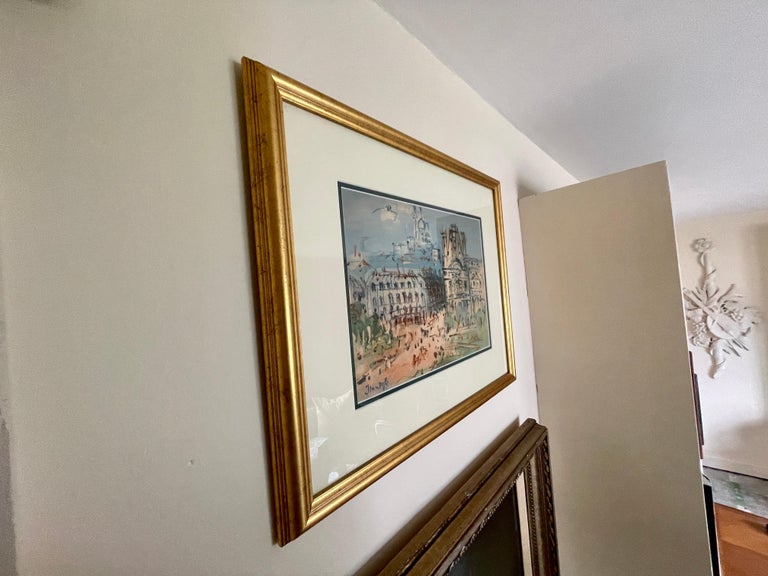 Paris Illustration Scene Lithograph by Jean Dufy For Sale at 1stDibs