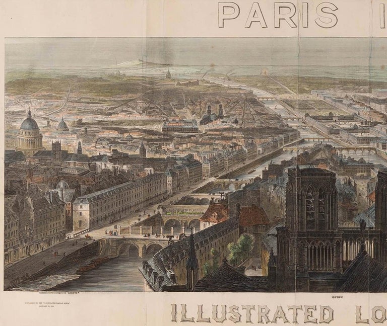 Paris in 1848 Bird's-Eye View, Published by Illustrated London News ...