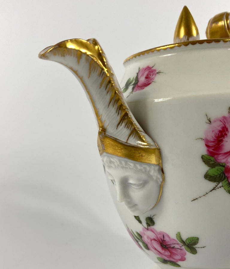 Paris Porcelain Coffee Pot, Roses, circa 1820 at 1stDibs