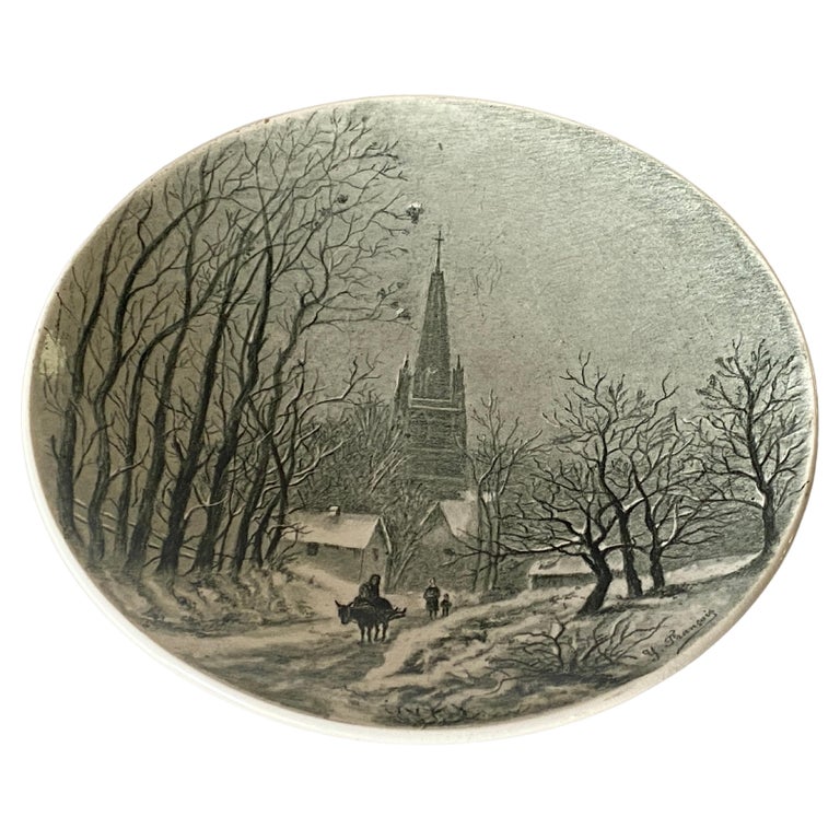 Paris Porcelain Plate, France 19th Century For Sale at 1stDibs