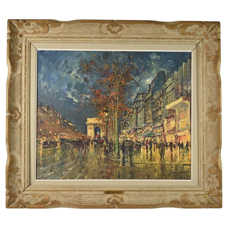 Paris Street Scene Oil Painting on Canvas, Arc de Triumphe, by Jean ...