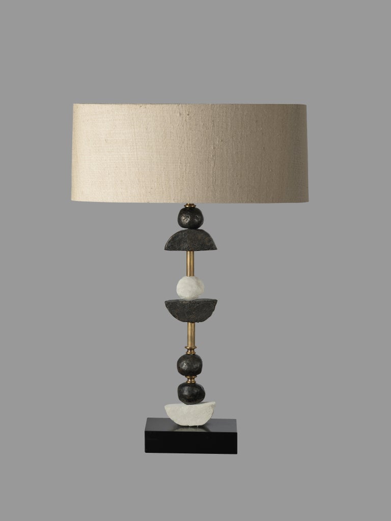 'Paris' Table Lamp, Brass, Slate, Bronze and White Resin For Sale at ...