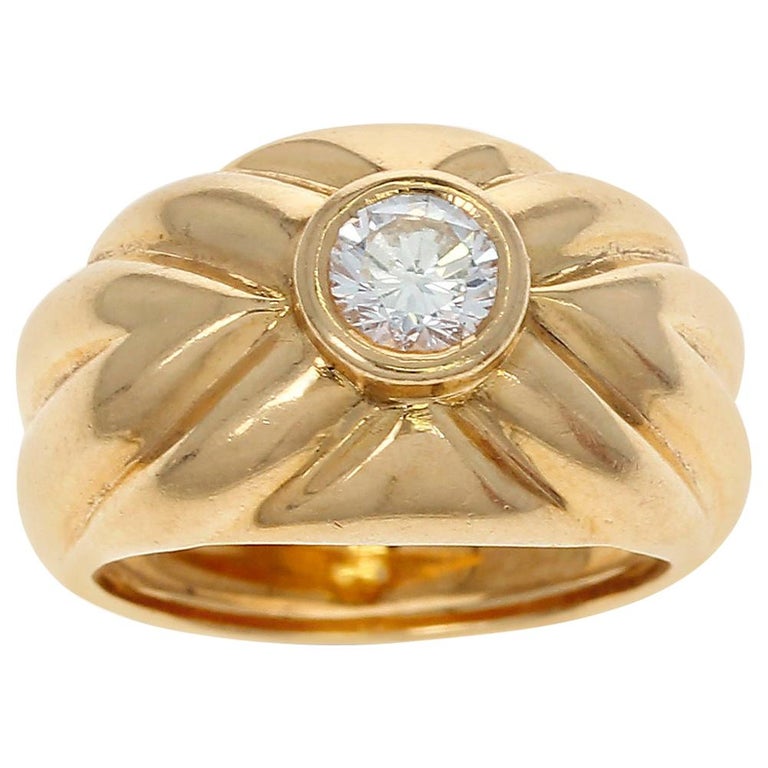 Paris Van Cleef and Arpels - 0,48 carat Bague cocktail solitaire ronde ...