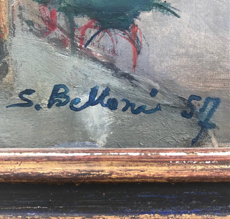 Parisian Cityscape, Signed and Framed Oil on Canvas by Serge Belloni ...