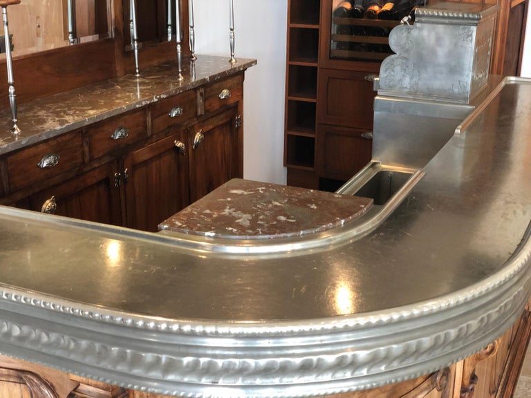 Parisian French Bar Authentic Pewter Marble Wood Sink Beer Tap Water ...