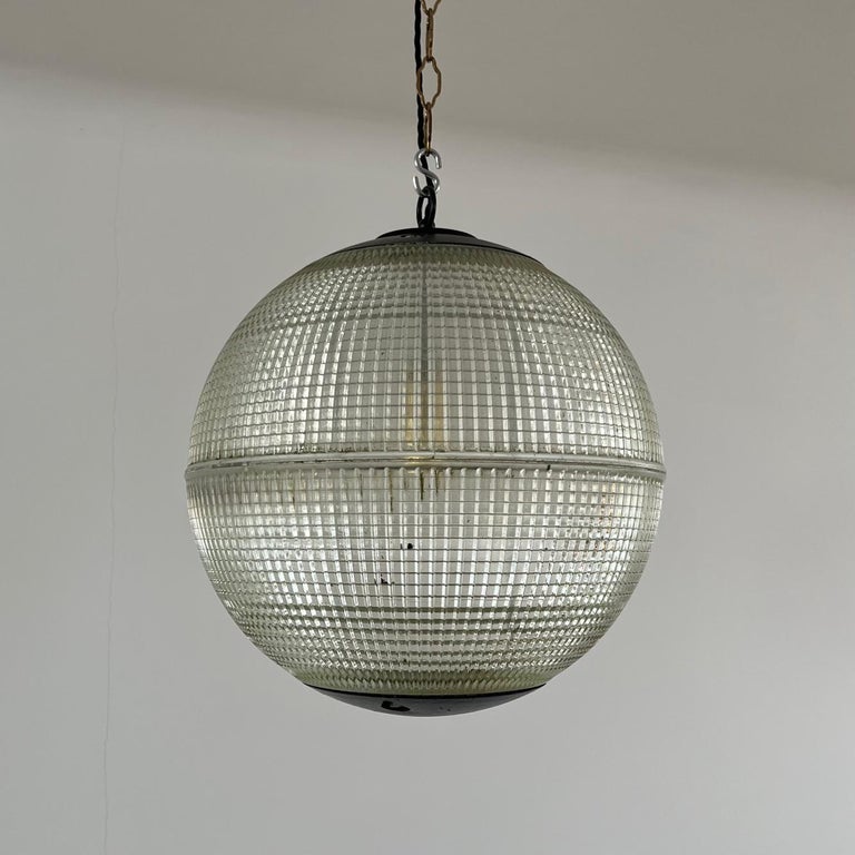 Parisian Glass Holophane Mid-Century Globe Pendant Lights 'Up to 3 ...