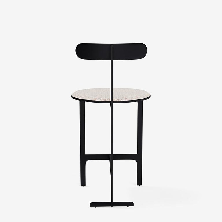 Park Place Counter Stool by Yabu Pushelberg in Matte Black and Jacquard ...