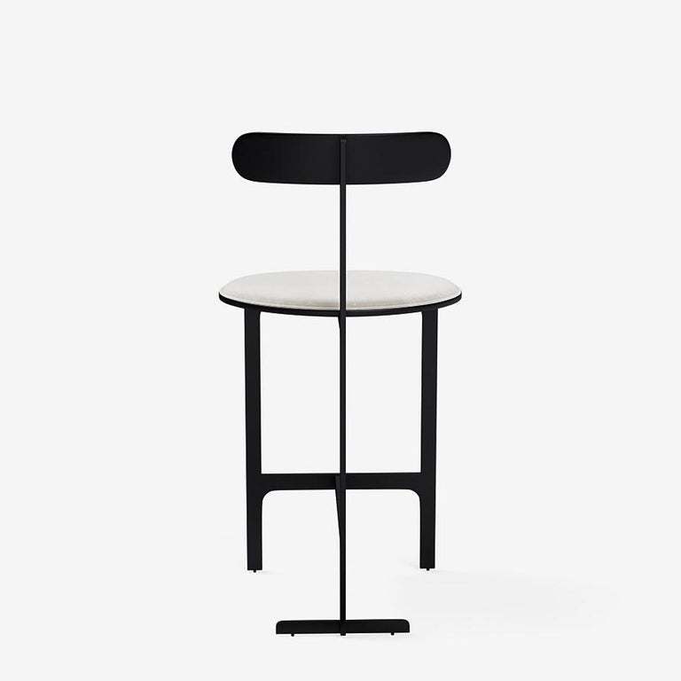 Park Place Counter Stool by Yabu Pushelberg in Matte Black and Nubuck ...