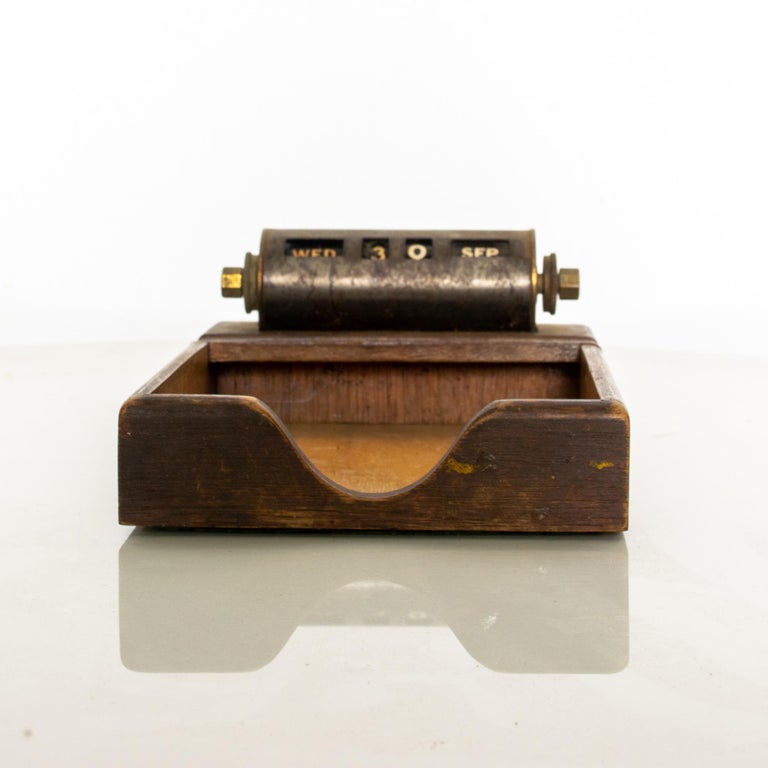 1950s Park Sherman Perpetual Calendar Office Notepad Tray Walnut and ...